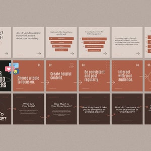 30 Days of Marketing Carousels / Neutral Marketing Carousel Templates ...