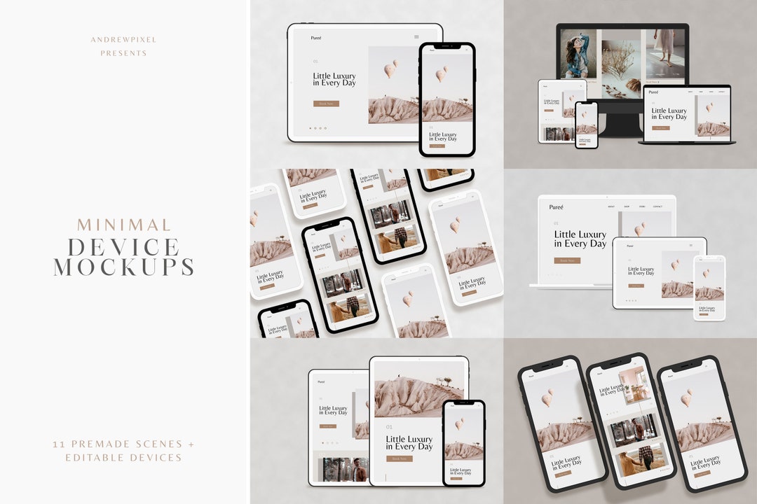Minimal Modern Device Mockups / iPhone Mockup / iPad Mockup / MacBook ...