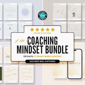 Coaching Growth Mindset Instagram Posts Canva Bundle / Success ...