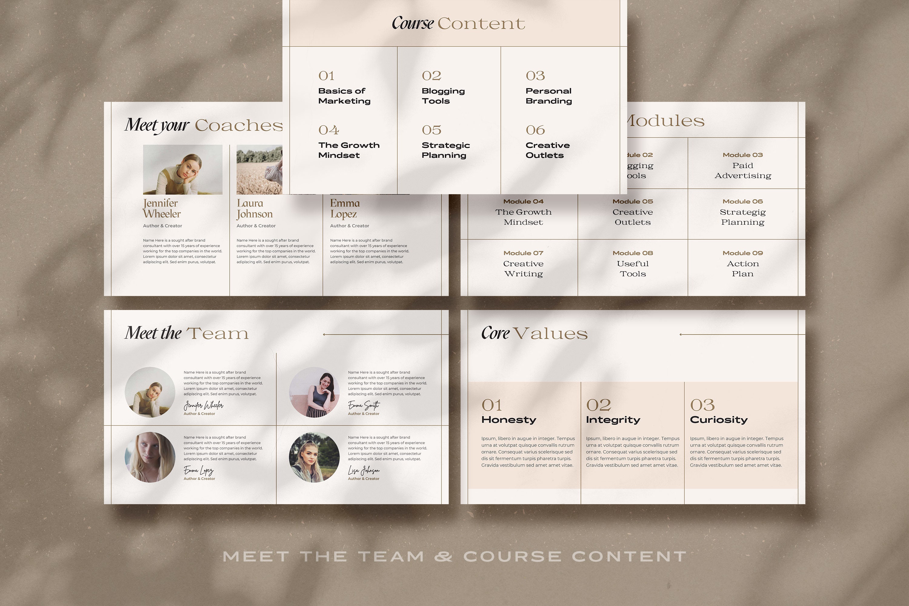 Aesthetic Ecourse Slide Deck CANVA / E-course Slides / Canva Template ...