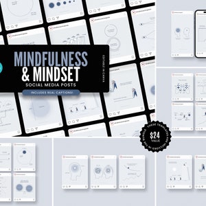 Coaching Growth Mindset Instagram Posts Canva Bundle / Success ...