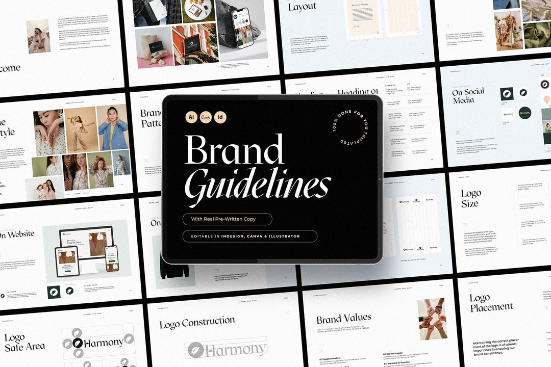 HARMONY Brand Guidelines for Canva, Illustrator, and Indesign - Etsy