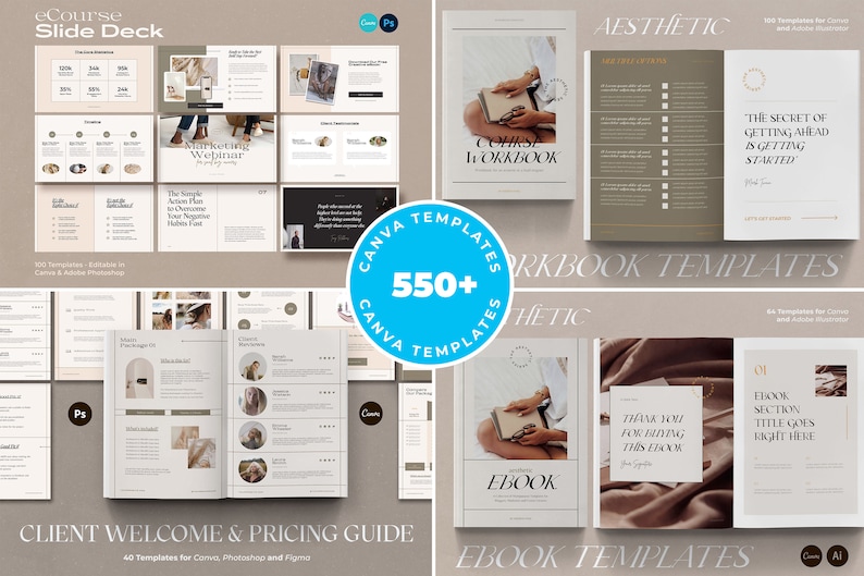 Creative Entrepreneur Bundle CANVA / Workbook Templates / | Etsy