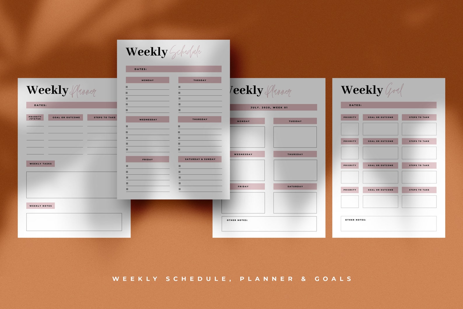CANVA 24 Planner Templates Bundle / Daily Schedule / Canva | Etsy