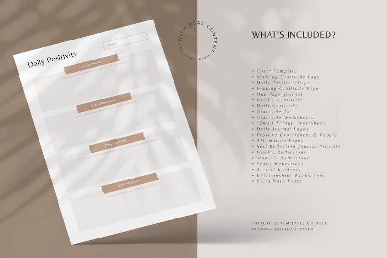 Gratitude Journal Templates for CANVA / Self Help Planners / Gratitude ...
