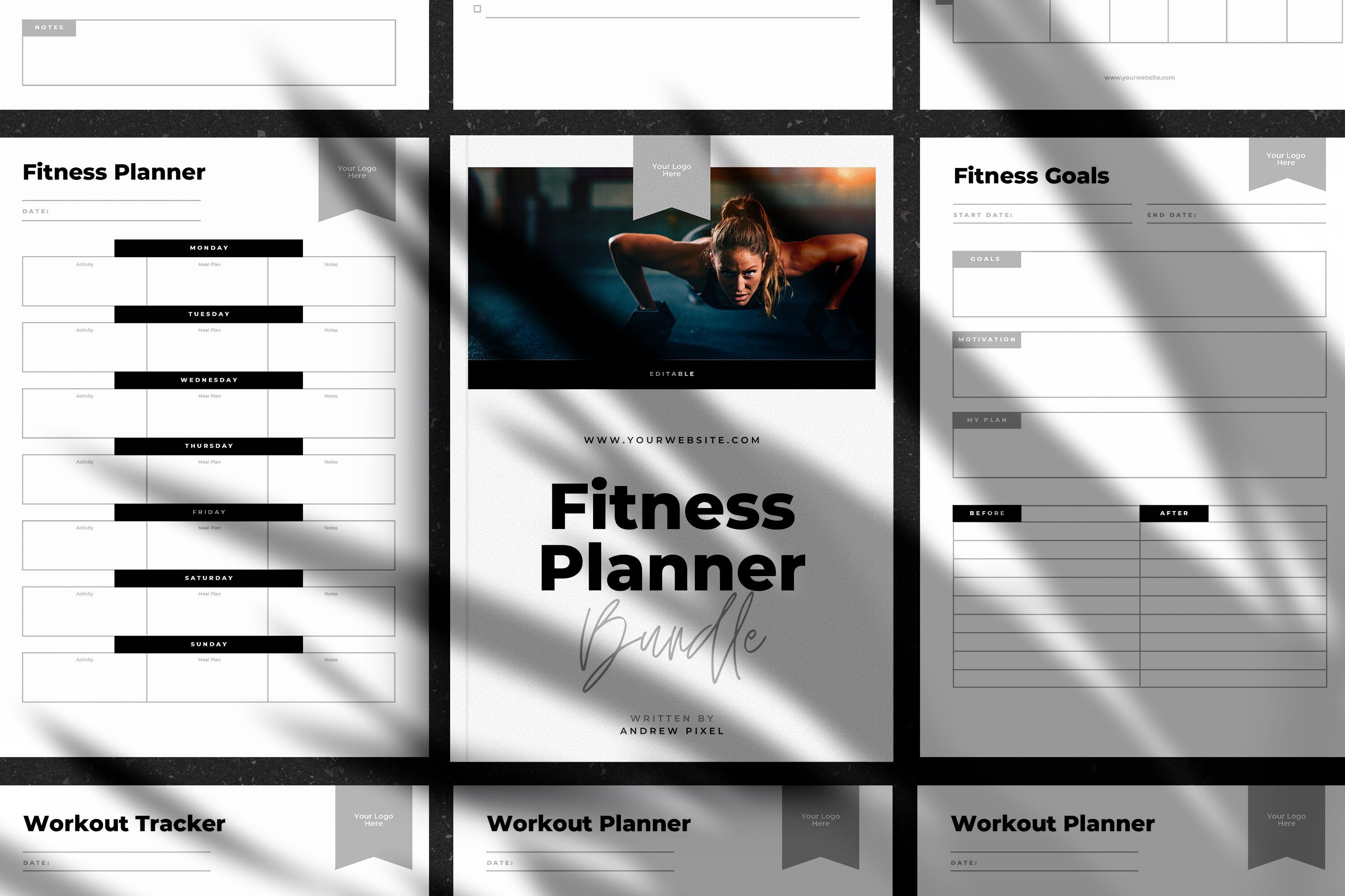 CANVA 25 Fitness Planner Templates / Fitness Tracker Templates | Etsy