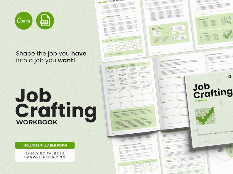 Job Crafting Workbook / Editable Coaching Tools for Career Coaches ...