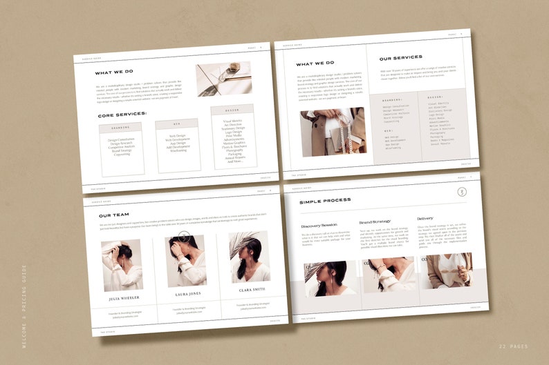 Studio Client Welcome & Pricing Kit for Canva and Indesign / Branding ...