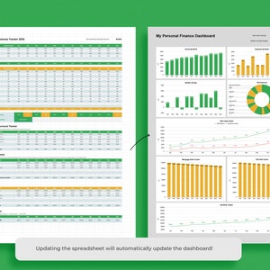 Personal Finance Dashboard for Google Sheets / Editable Savings Tracker ...
