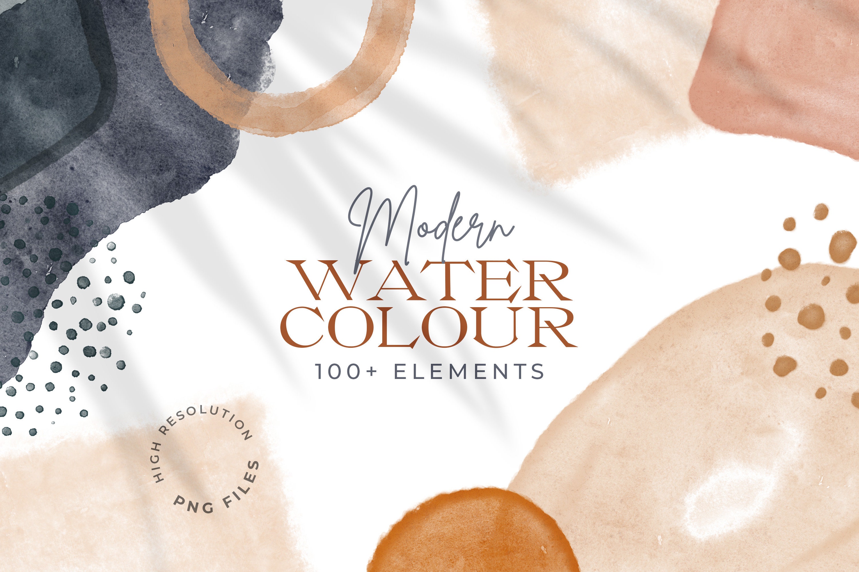 Modern Watercolor Shapes Bundle / Minimal Watercolor Splashes Bundle - Etsy