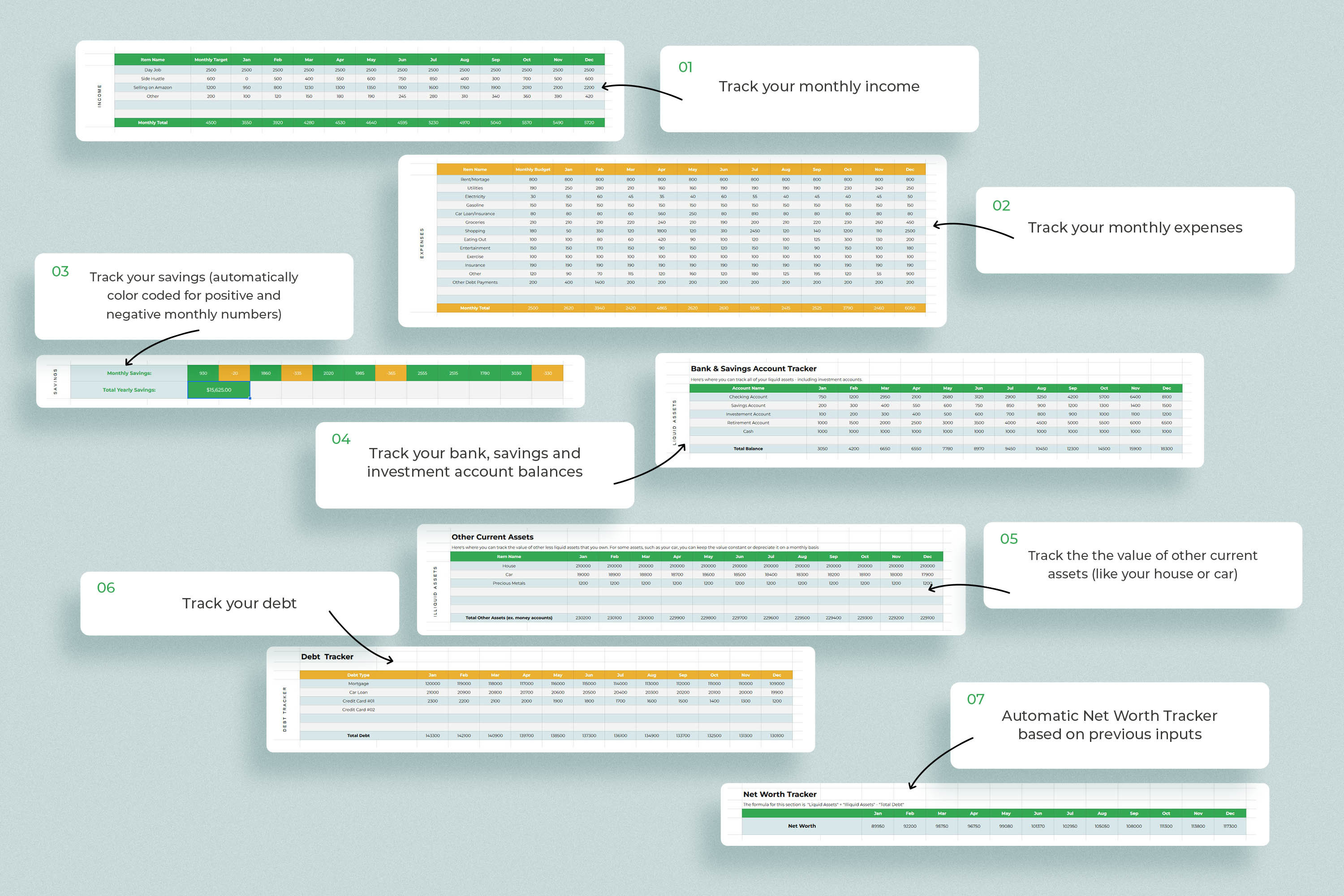 Personal Finance Dashboard for Google Sheets / Editable - Etsy