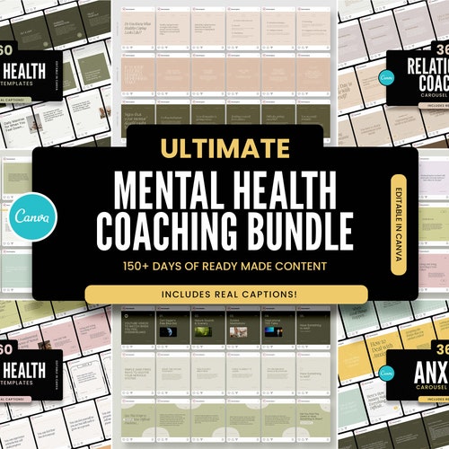 Mental Health & Mindset Carousels for CANVA / Elegant - Etsy