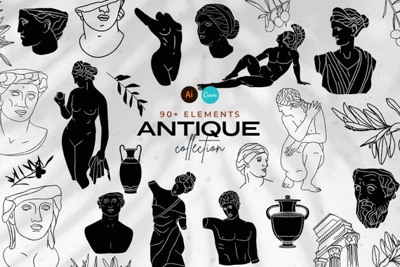 Antique Illustration SVG Kit / Antique Statue Illustrations in - Etsy