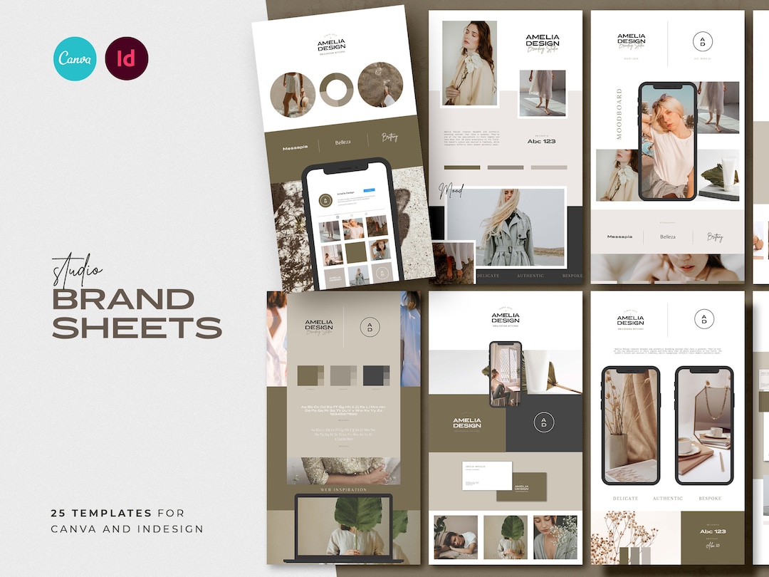 Studio Brand Sheets for CANVA & Indesign / Brand Sheets / Brand ...