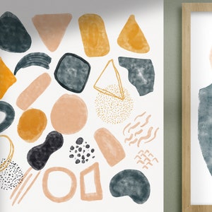 Modern Watercolor Shapes Bundle / Minimal Watercolor Splashes Bundle - Etsy