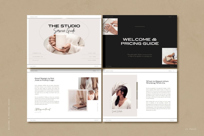 Studio Client Welcome & Pricing Kit for Canva and Indesign / Branding ...