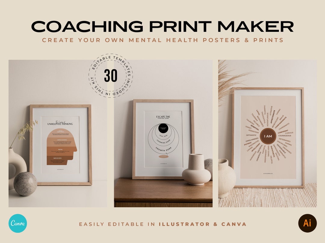 Coaching Poster Maker for Canva / Life Coach Print Maker for CANVA ...