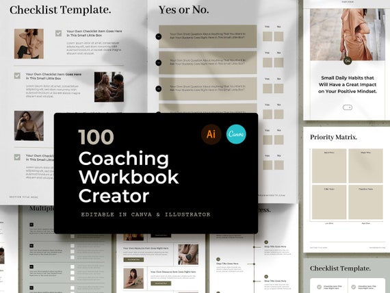 100 Elegant Coaching Workbook Creator Templates / Canva - Etsy