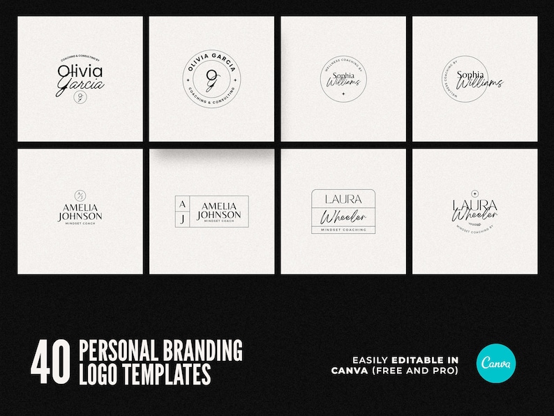 40 Personal Branding Logo Templates for CANVA / Done-for-you - Etsy