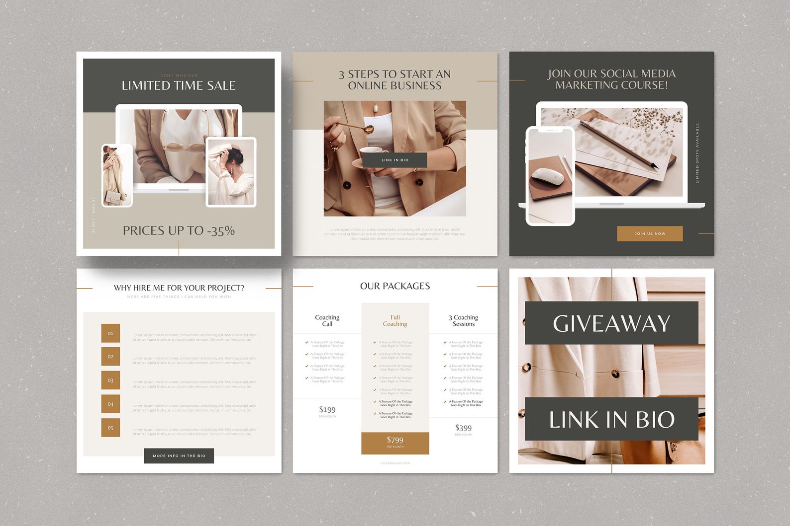 Elegant Social Media Marketing Pack / CANVA Social Media Templates ...