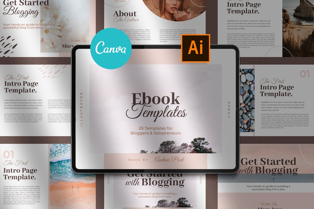 Creative Blogger Ebook Templates for CANVA and Illustrator - Etsy