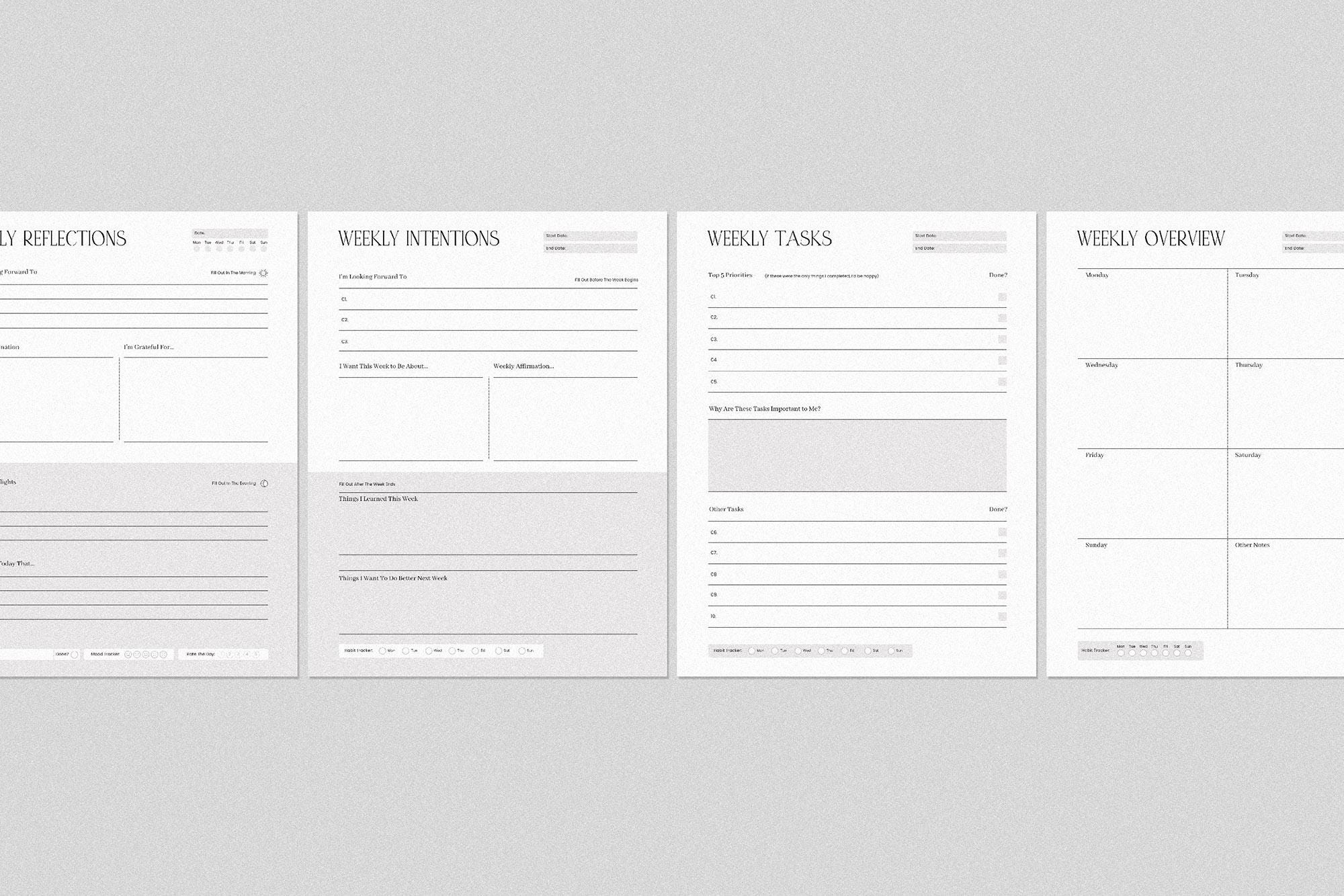 Premium Editable Planner Templates / for Illustrator and Canva / Daily ...