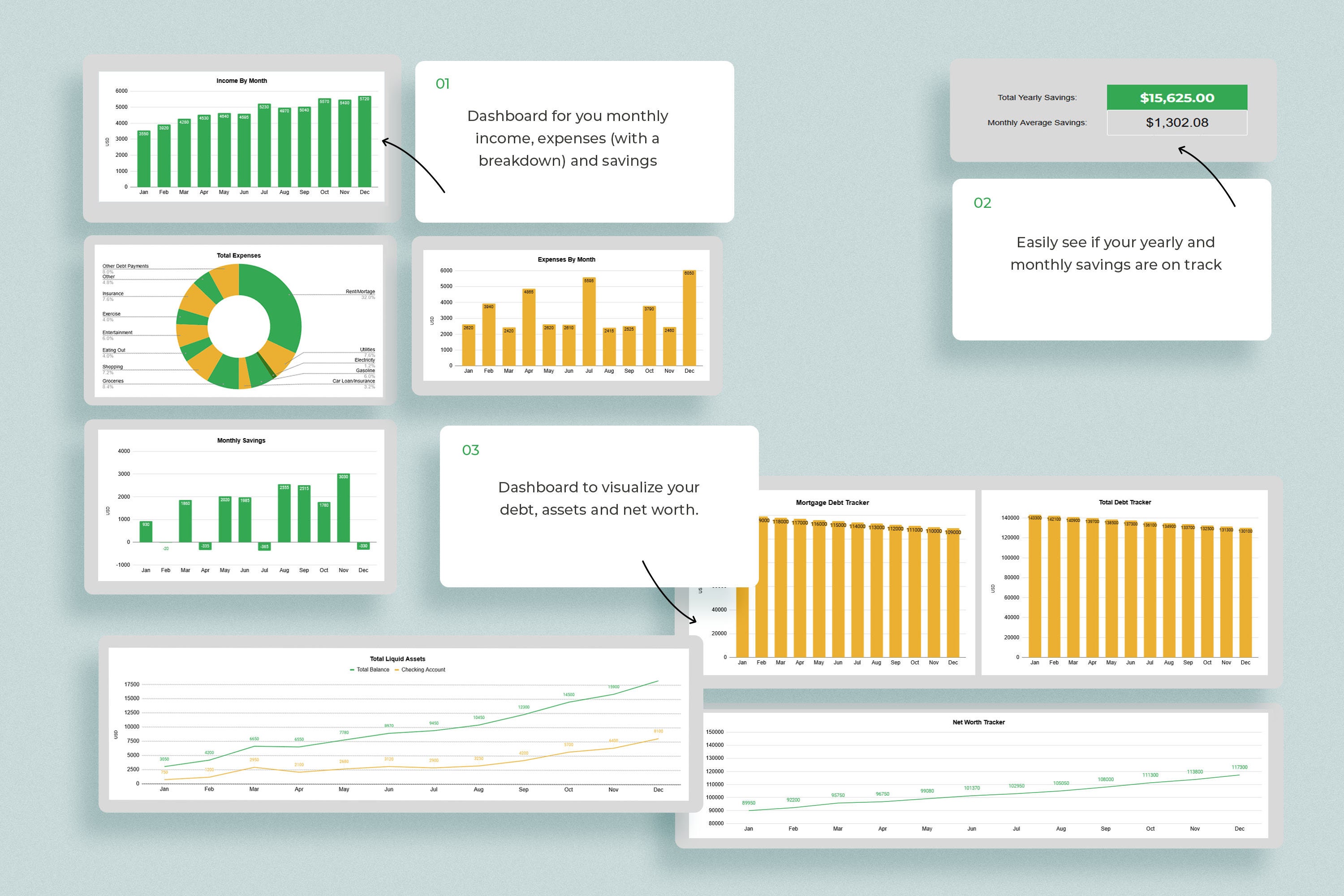 Personal Finance Dashboard for Google Sheets / Editable - Etsy