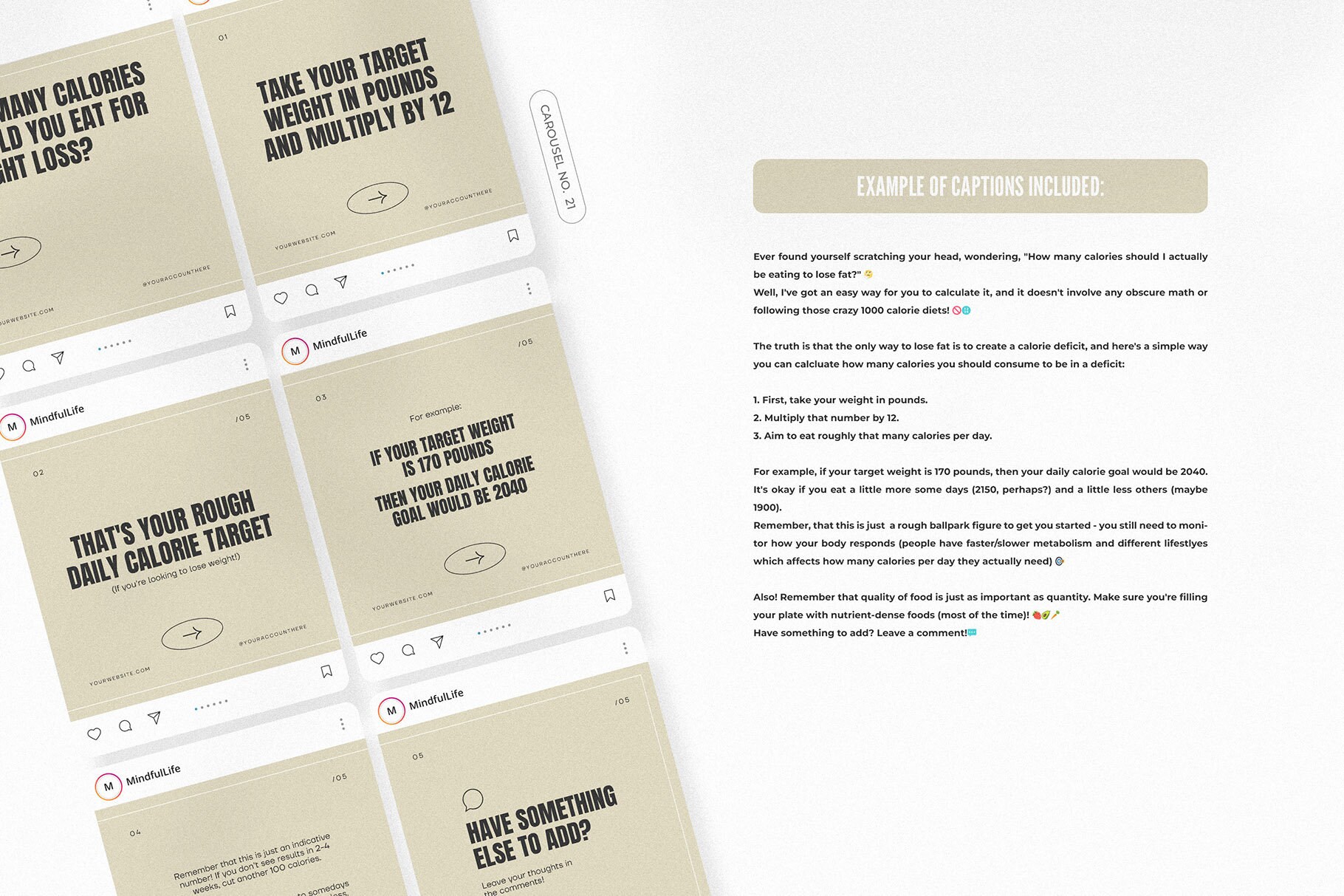 Weight Loss Instagram Carousels / Ready Made Fat Loss Instagram ...