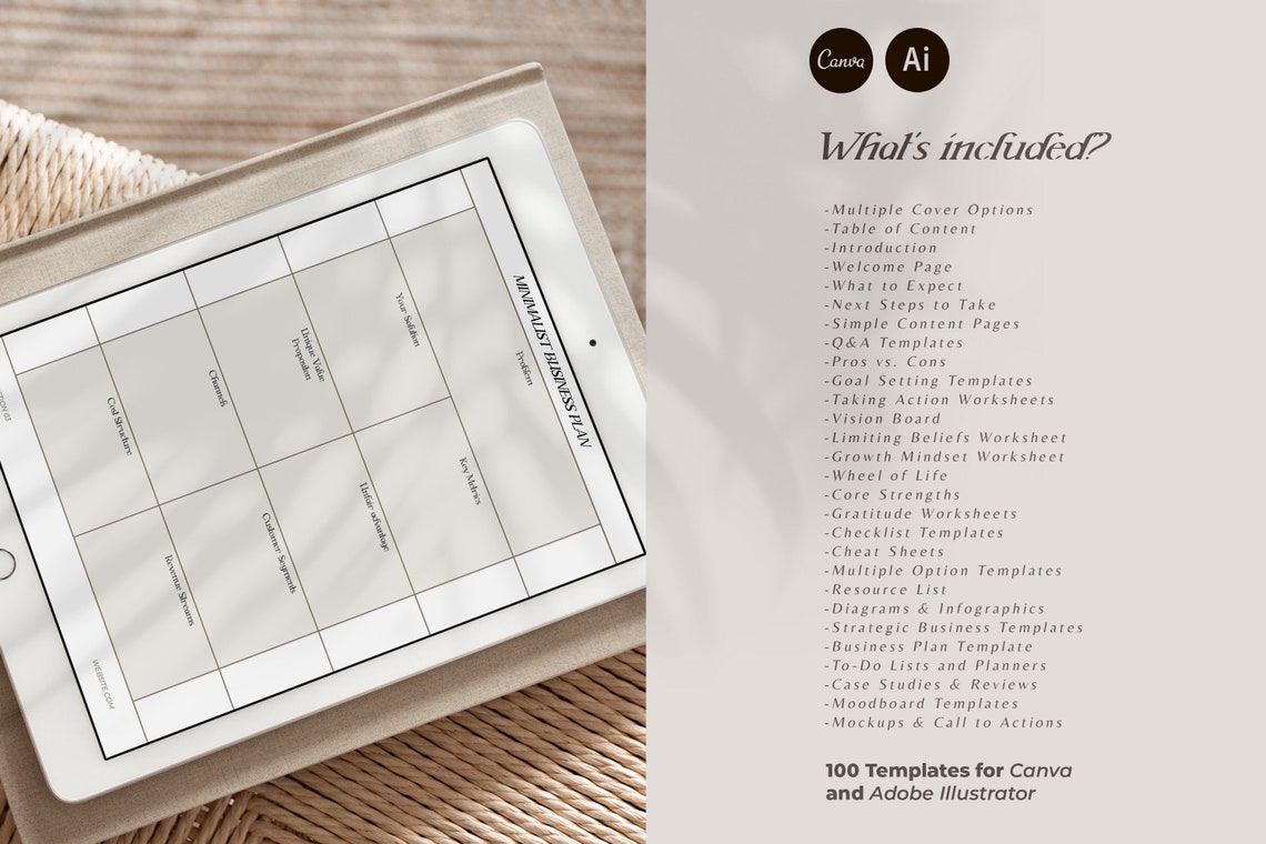 Aesthetic Workbook Templates CANVA / Canva Workbook Templates / Online ...