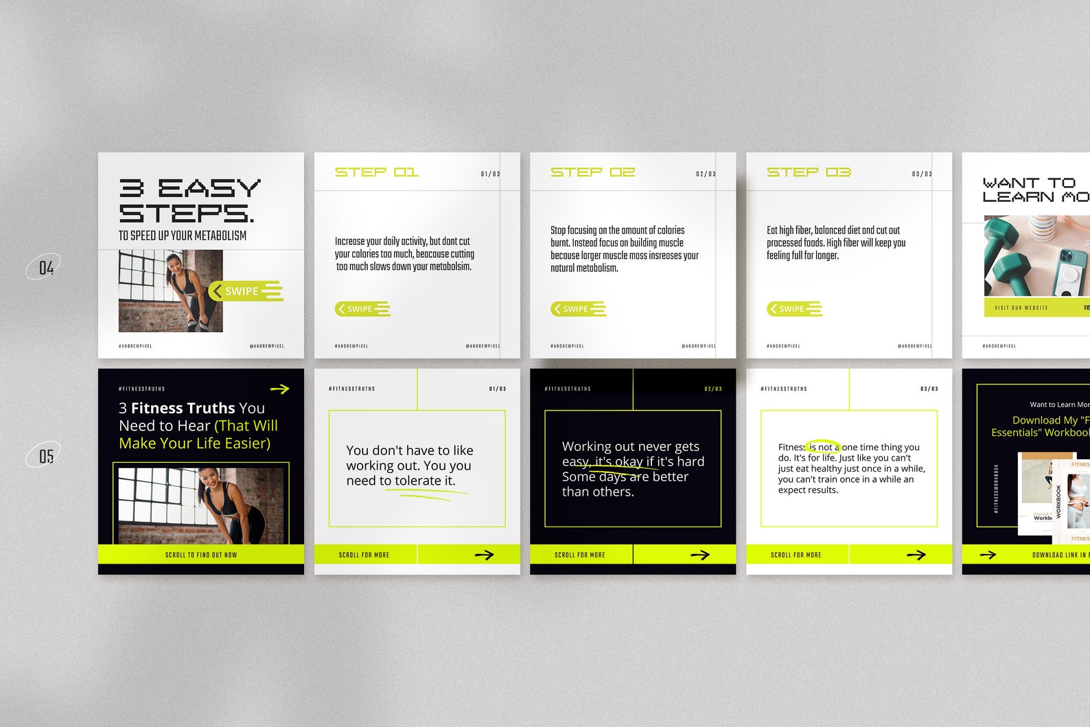 MAX Fitness Insta Carousel for CANVA / Instagram Carousel for - Etsy