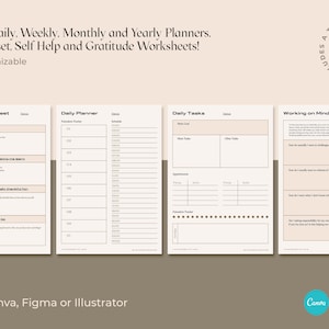 50+ Aesthetic Planner Bundle + More / CANVA Planners Bundle / Editable ...
