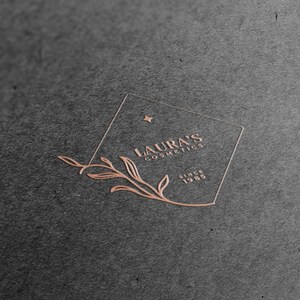 Rectangle Flower Logo, Instant Download Logo, DIY Logo, Botanical Logo ...