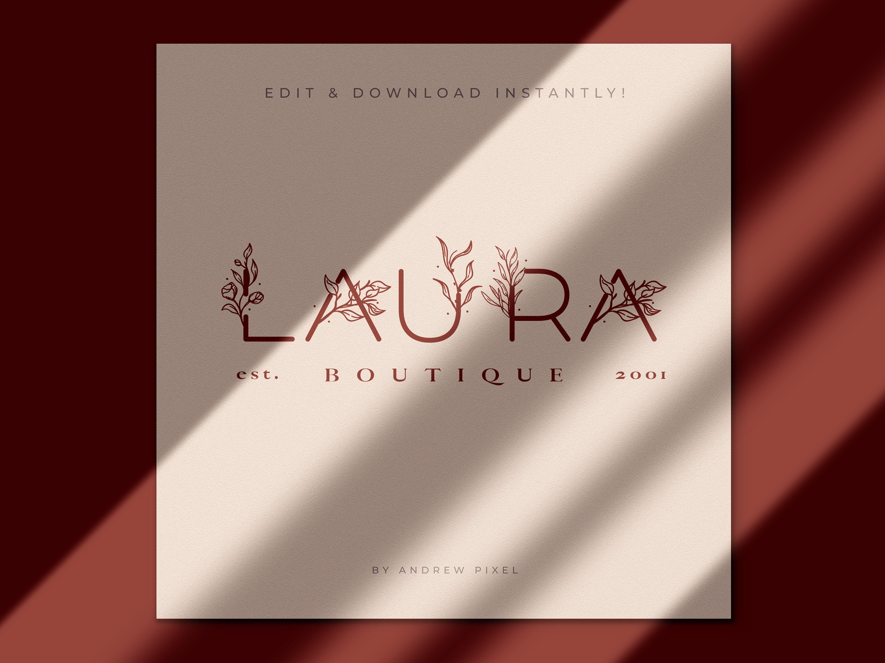 Editable Botanical Logo Creative Logo Template Instant Logo - Etsy