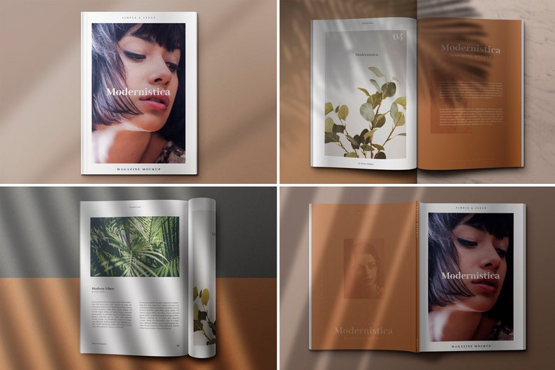 Modern Magazine Mockups - Modern & Minimal A4 Size Magazine Mockups - Etsy