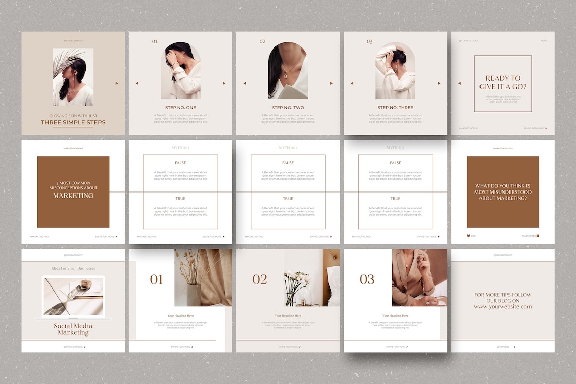 100 CANVA Instagram Carousel Templates / Elegant Instagram - Etsy