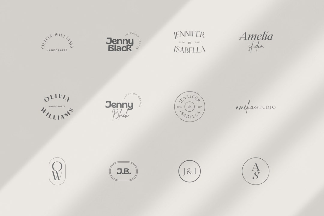 Aesthetic Logo Bundle for CANVA, Modern Minimal Logo Bundle, Simple ...