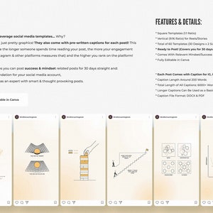 Success & Mindset Instagram Posts for Canva / Sucess Instagram ...