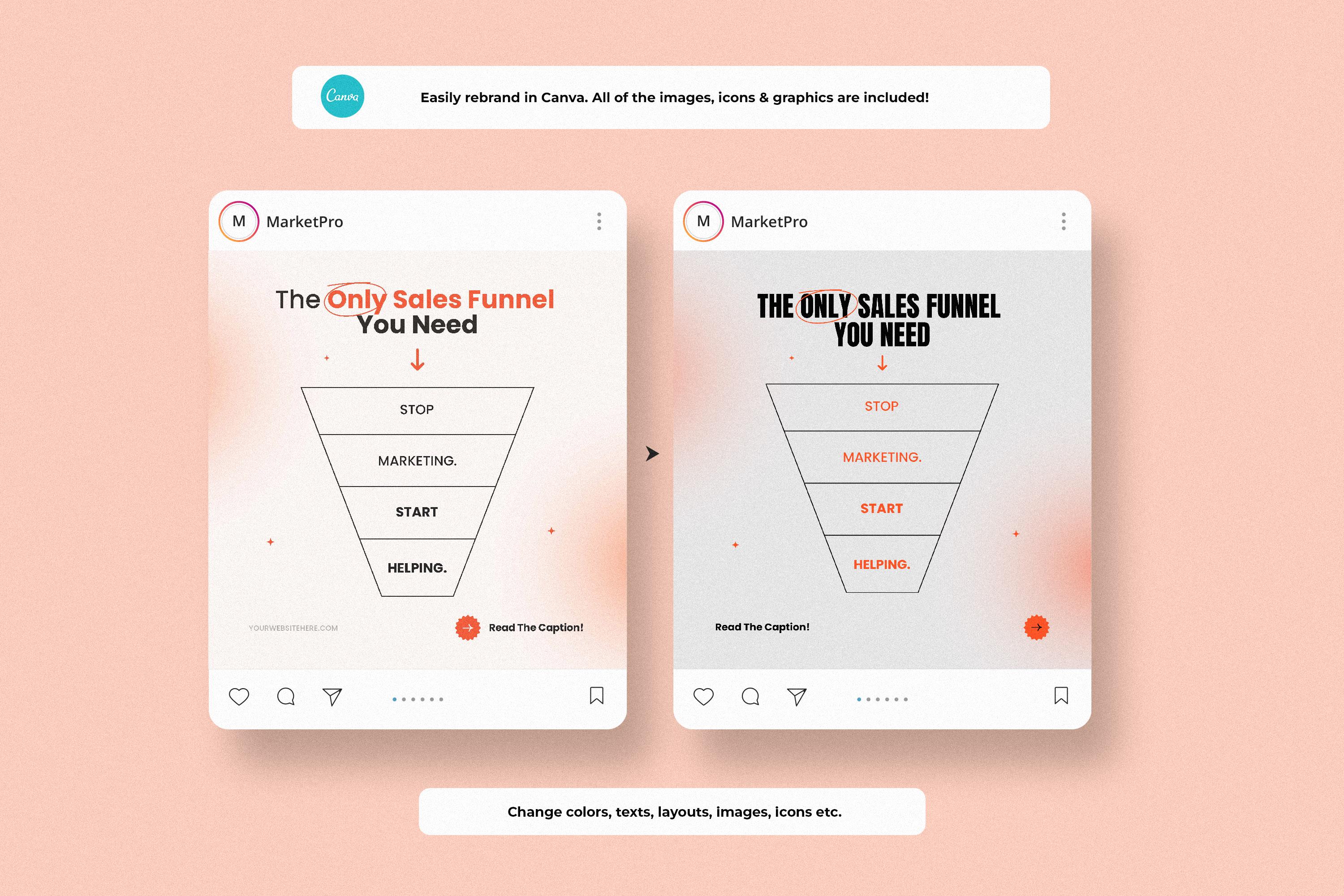 Marketing & Sales Visual Instagram Posts for CANVA - Etsy