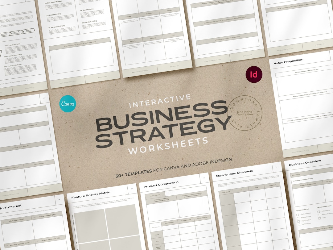 Interactive Business Planner / Interactive Business Strategy Sheets ...