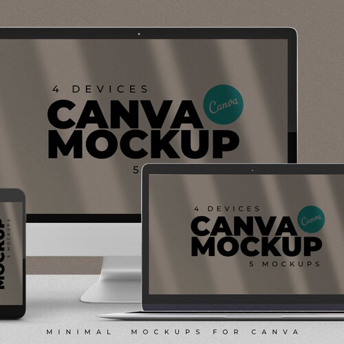 5 Modern Device Mockups for Canva Iphone Mockup Imac Mockup | Etsy