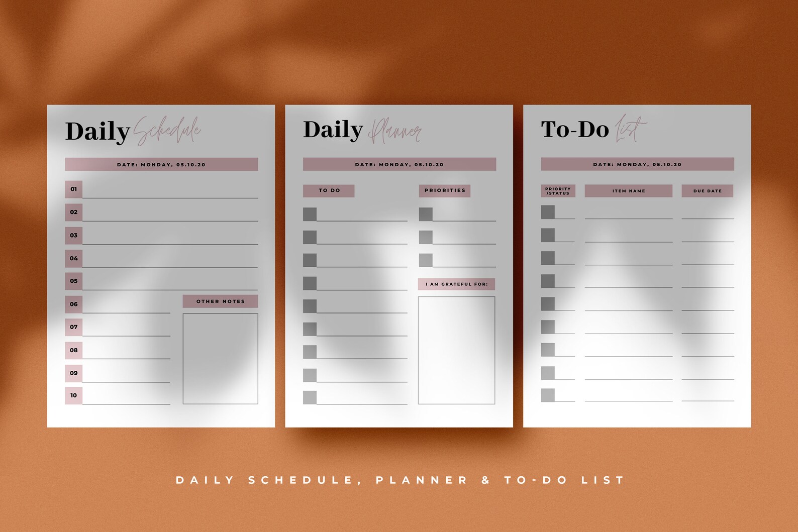 CANVA 24 Planner Templates Bundle / Daily Schedule / Canva | Etsy