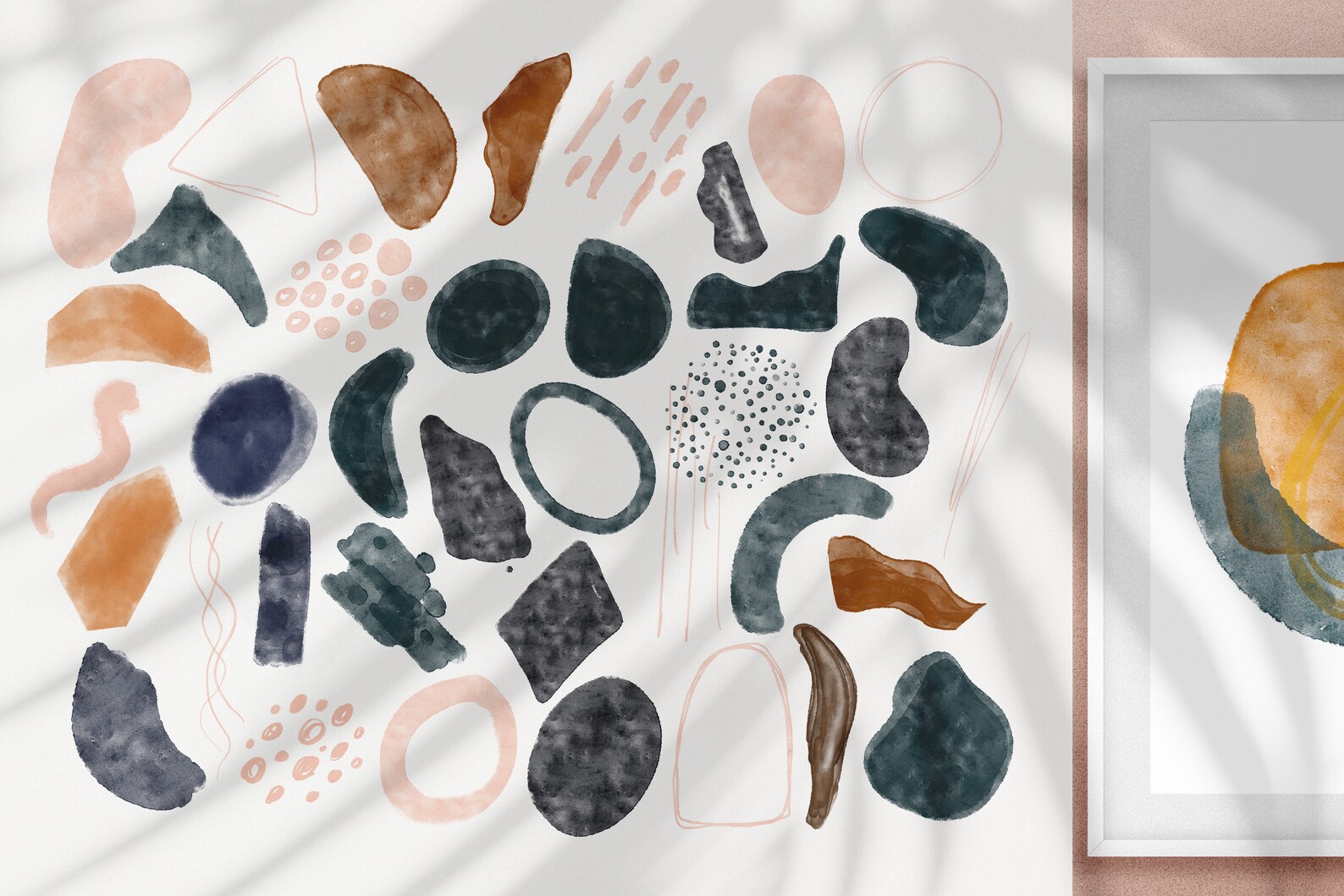 Modern Watercolor Shapes Bundle / Minimal Watercolor Splashes Bundle - Etsy