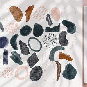 Modern Watercolor Shapes Bundle / Minimal Watercolor Splashes Bundle - Etsy