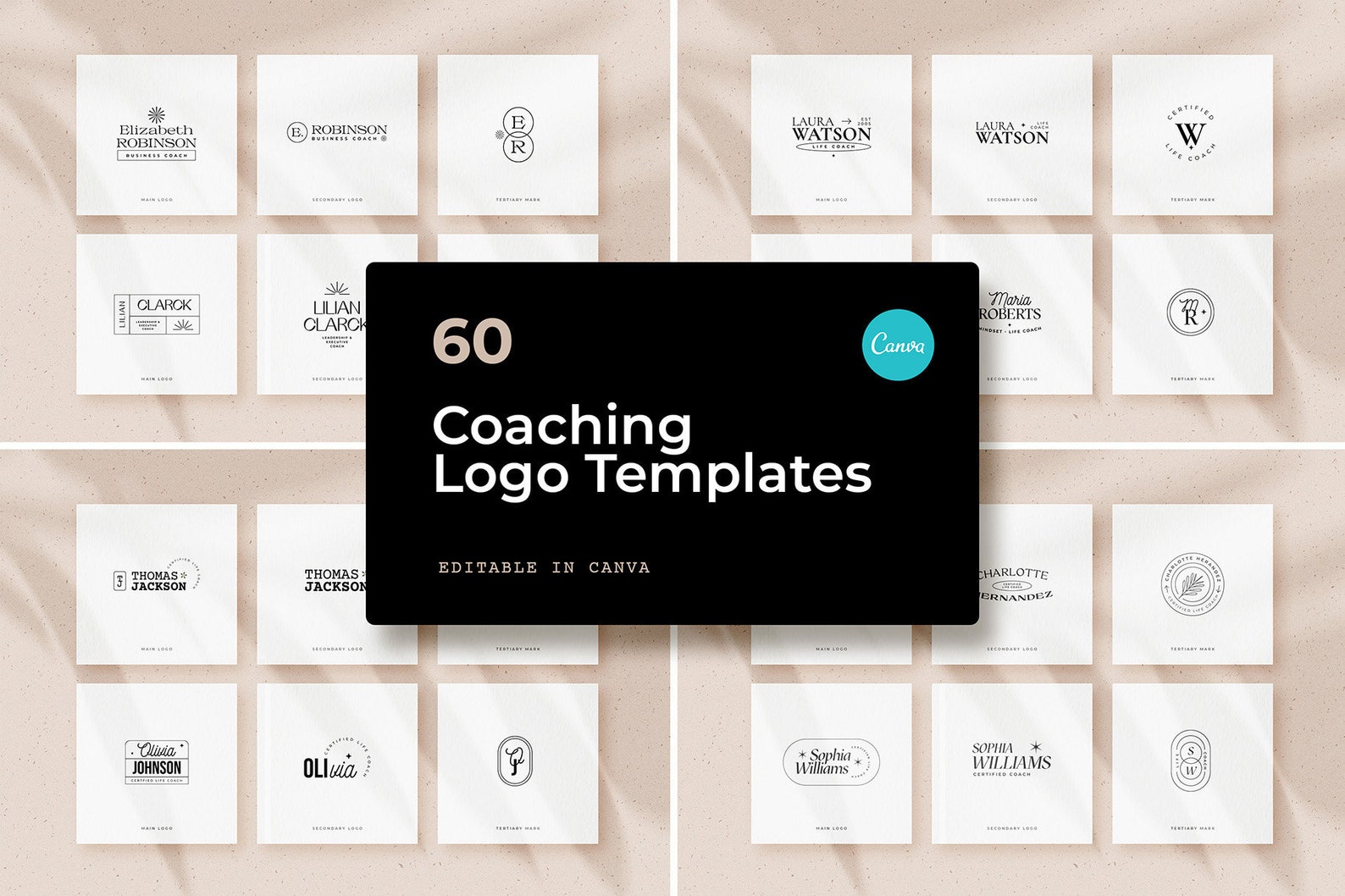 60 Coaching Logo Templates for CANVA - Etsy