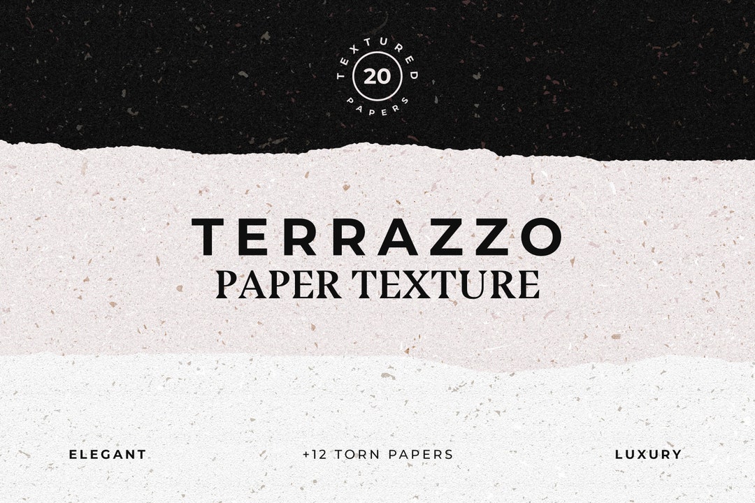 Terrazzo Textured Paper Bundle / Artistic Textured Paper / Luxury Grain ...