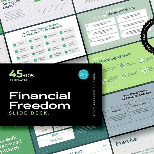 Financial Freedom Slide Deck for CANVA / Money Investing and - Etsy