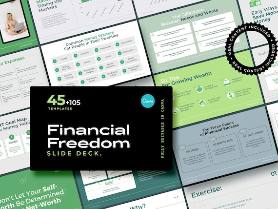 Financial Freedom Slide Deck for CANVA / Money Investing and - Etsy