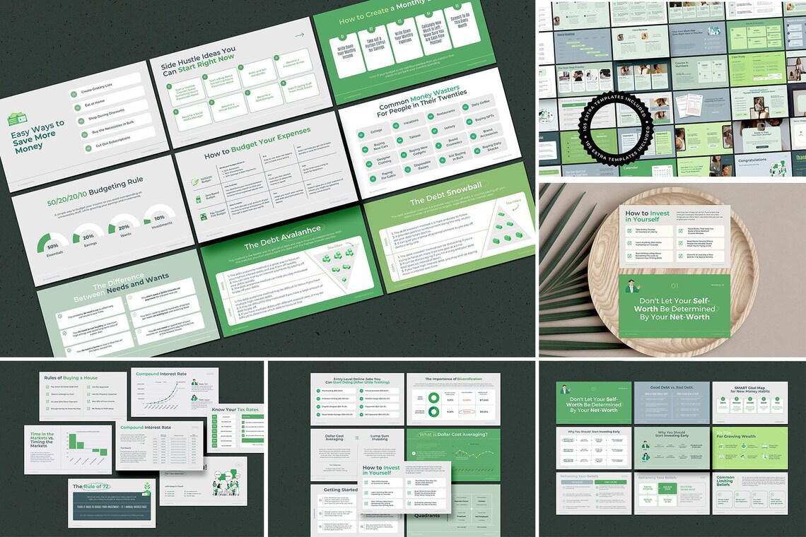 Financial Freedom Slide Deck for CANVA / Money, Investing and Budgeting ...