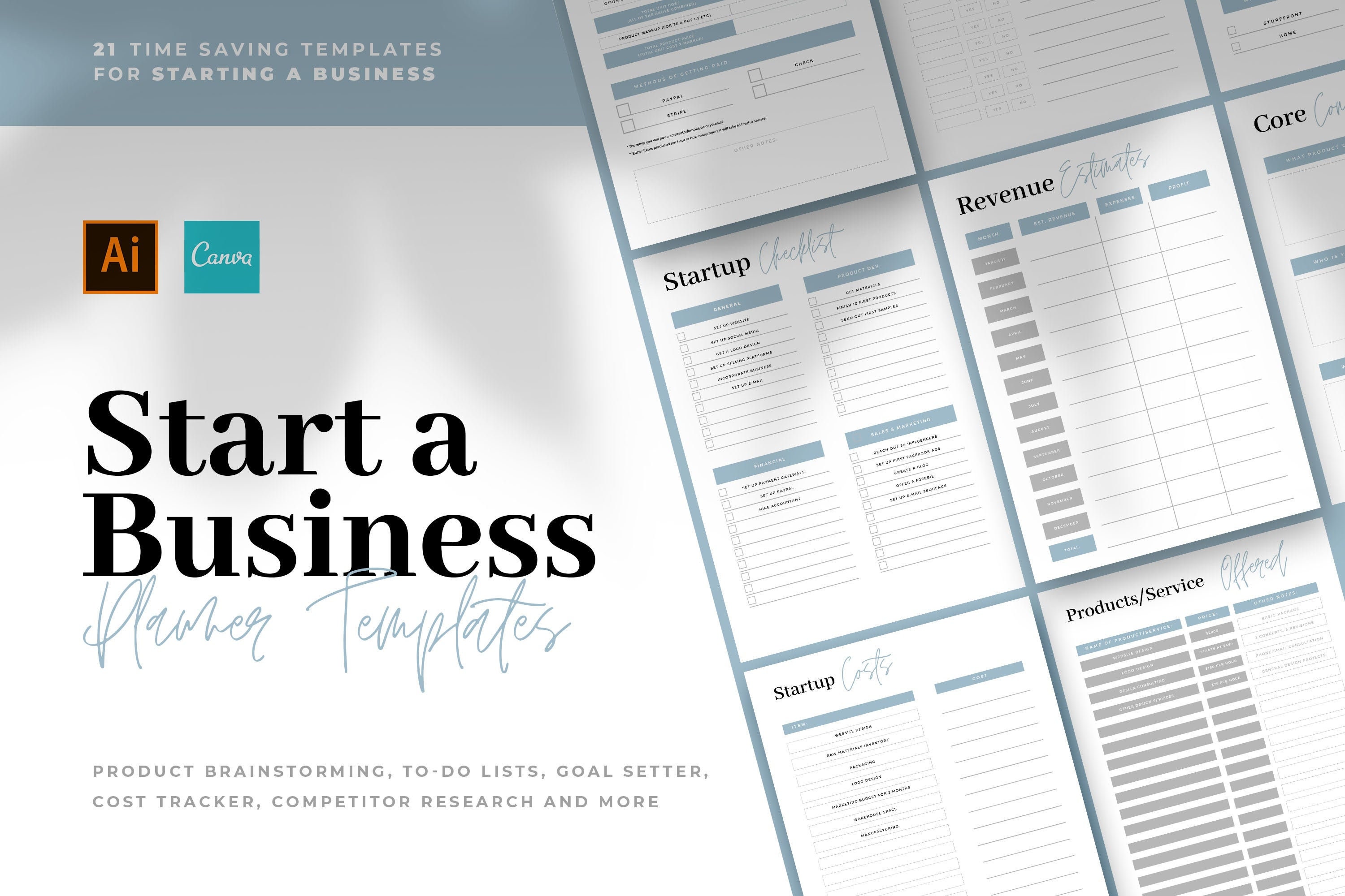 Start A Business Canva Planners / Business Planners / | Etsy