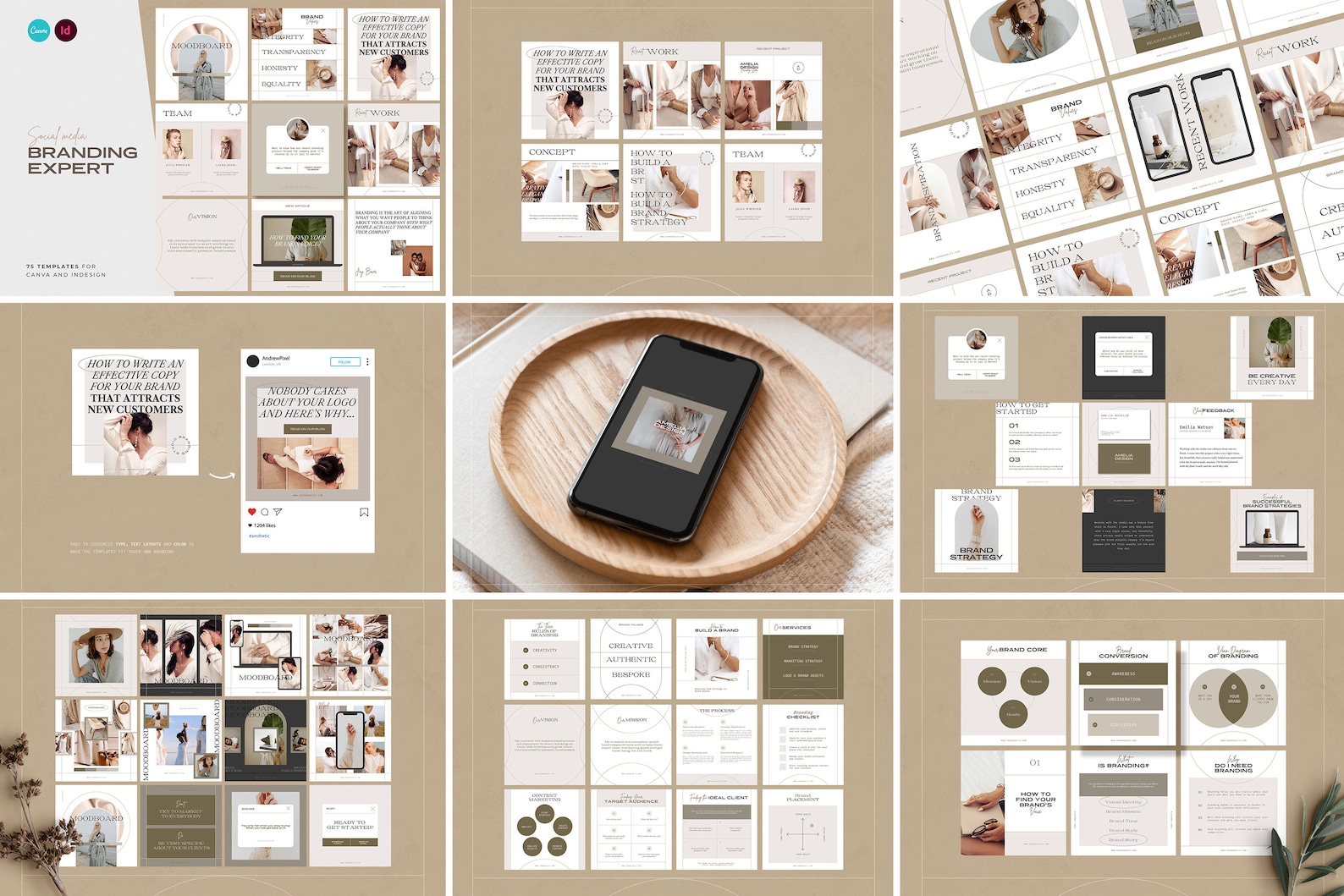 Ultimate Branding Expert Bundle for Canva and Indesign / 190 Ready Made ...